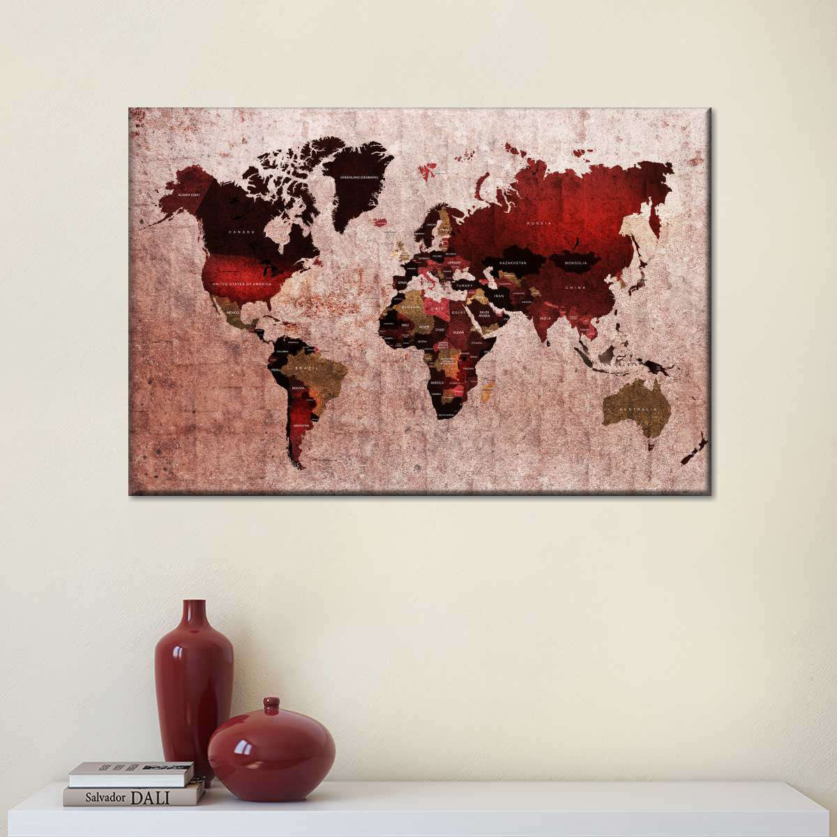 Elephant Stock Ruby World Map Canvas Print - Wayfair Canada